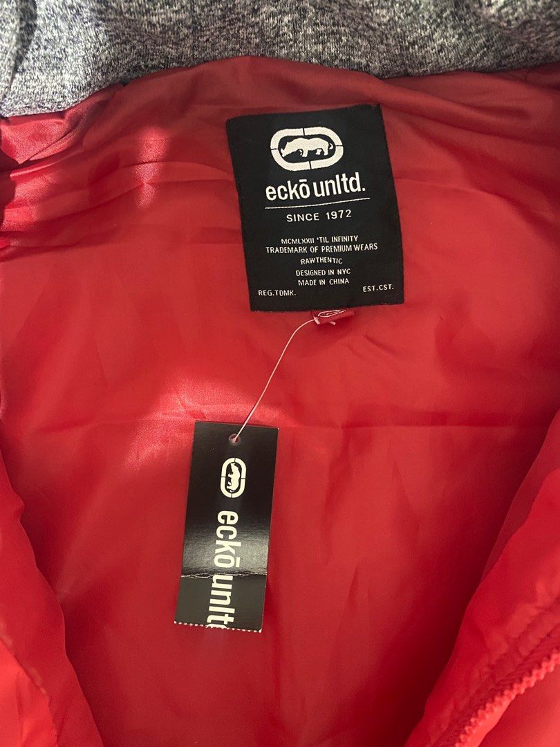 ECKO UNLTD. Red Hooded Puffer Vest on Carousell