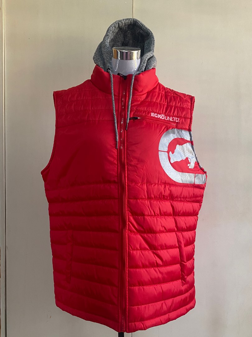 ECKO UNLTD. Red Hooded Puffer Vest, Men's Fashion, Coats, Jackets and ...