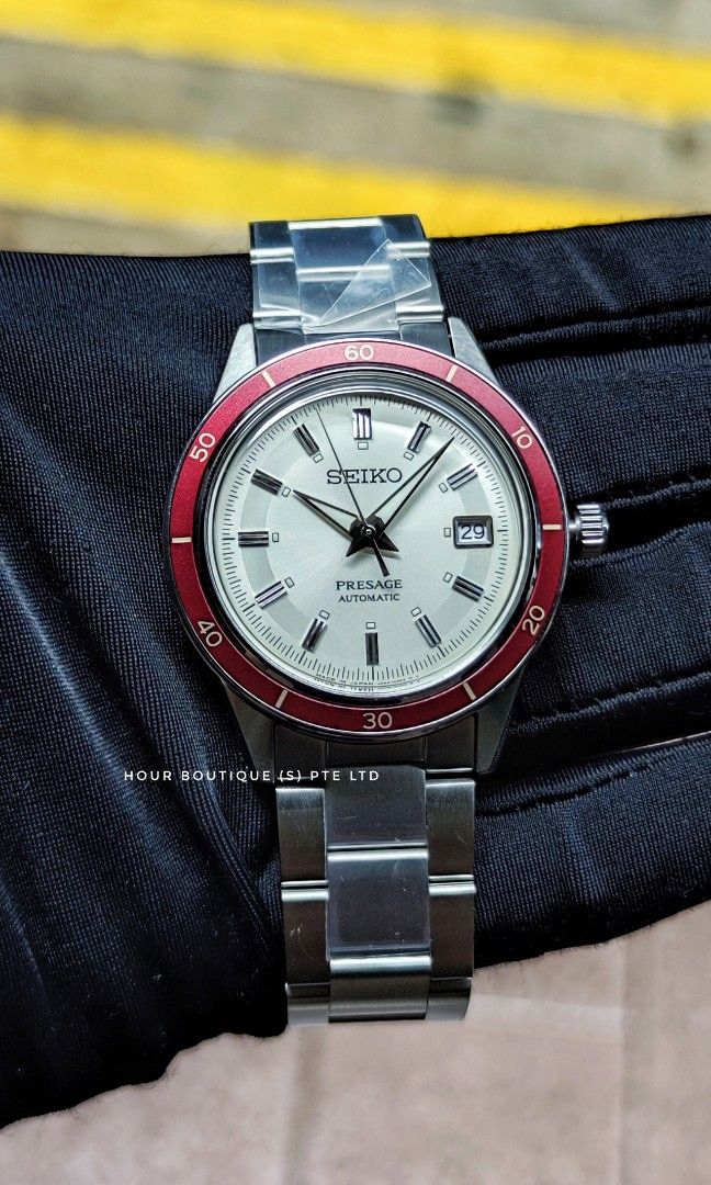 Brand New Seiko Presage White Dial Red Bezel Men's Automatic Watch ...