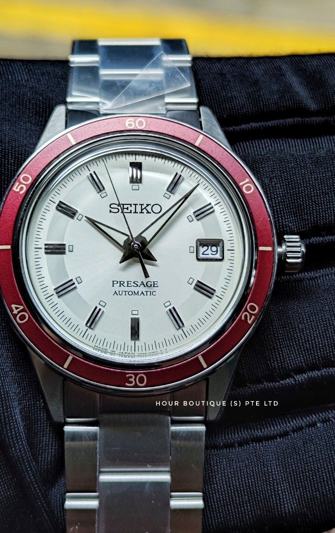 Brand New Seiko Presage White Dial Red Bezel Men's Automatic Watch ...