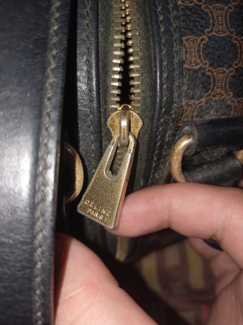 Celine acadam vintage half moon bag, Luxury, Bags & Wallets on Carousell