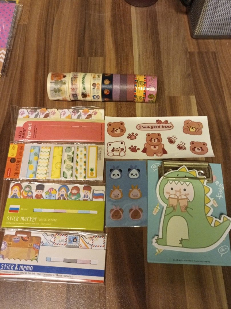 CLEARING MY STATIONERIES | post-its | stickers | washi tapes | iron-on ...