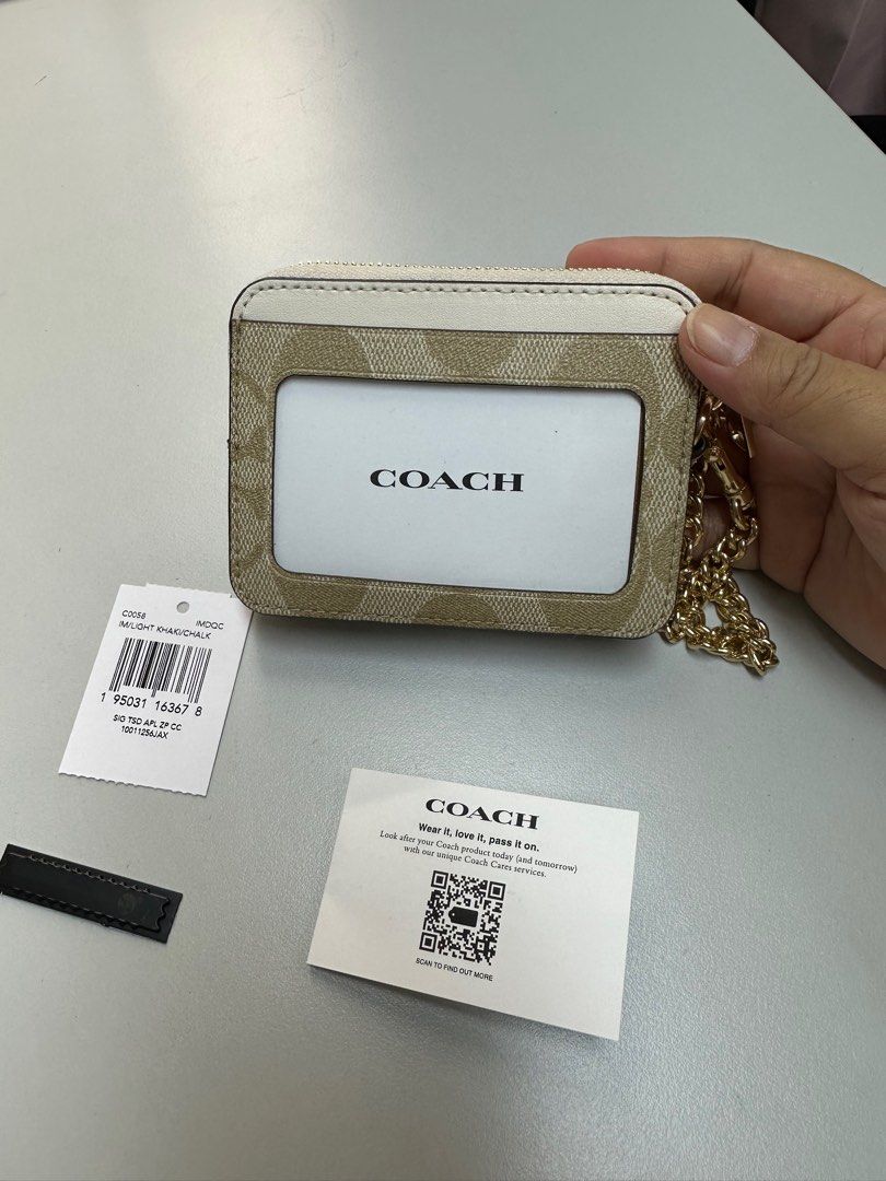 Coach chain Card Case, Luxury, Bags & Wallets on Carousell