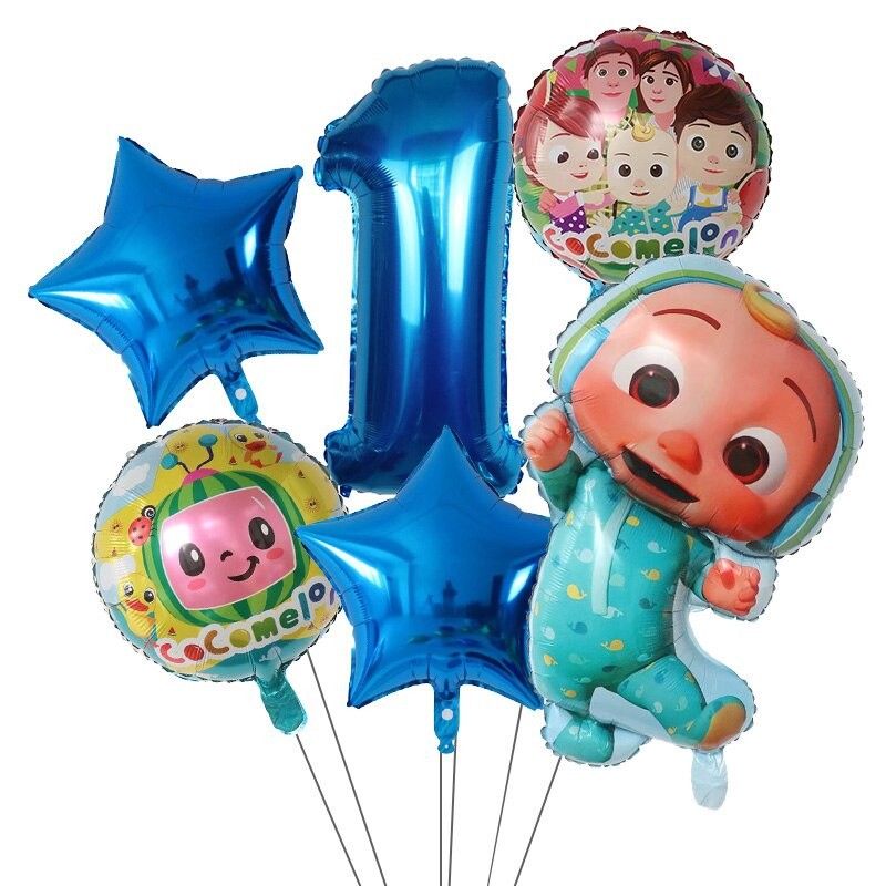 Cocomelon number balloon aluminium foil metallic balloon 6 piece ...