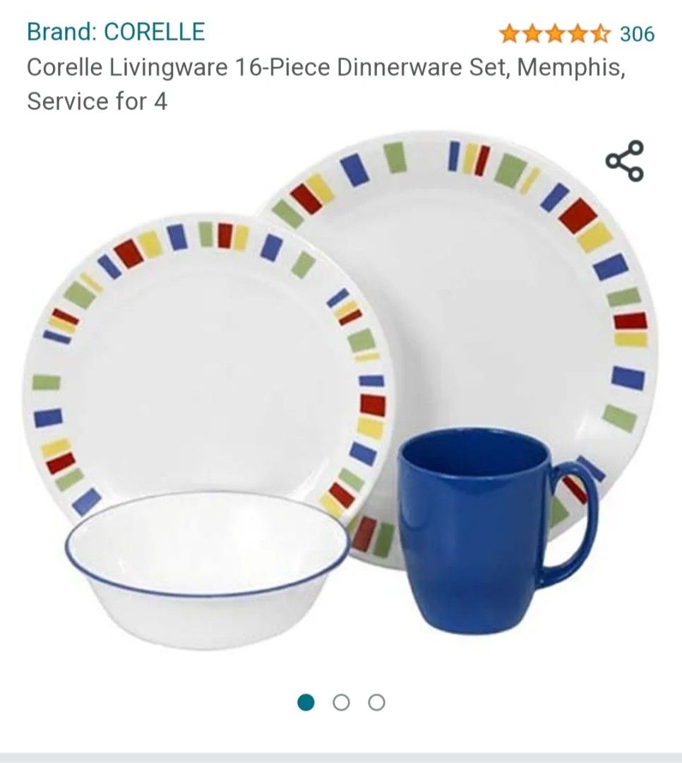 Corelle 16 pcs. Set, Furniture & Home Living, Kitchenware & Tableware ...