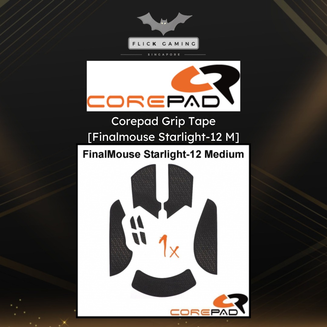 Corepad Grip Tape for Finalmouse Starlight-12 Medium [Black], Computers ...