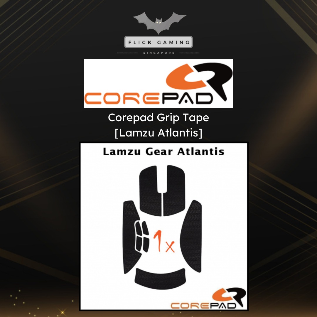 Corepad Grip Tape for Lamzu Atlantis [Black], Computers & Tech, Parts ...