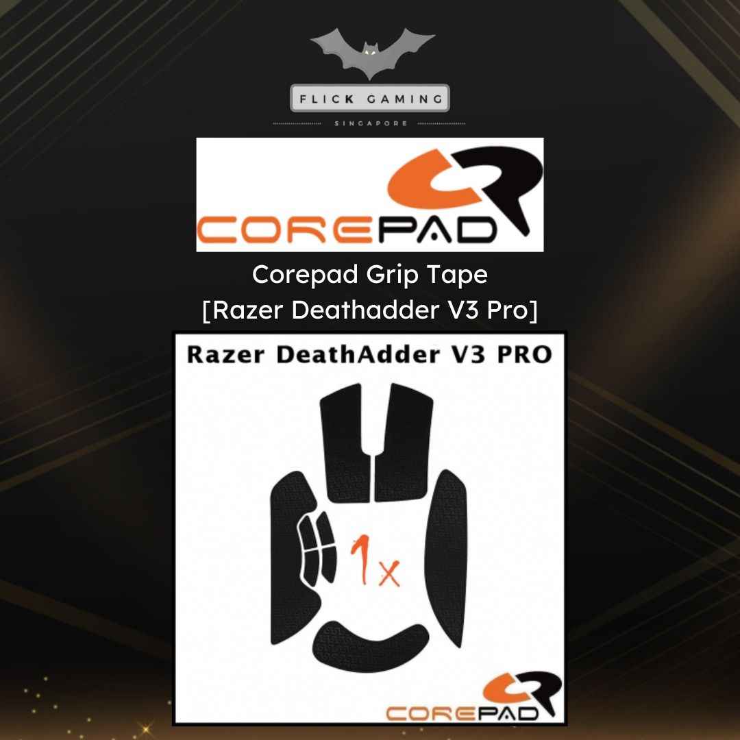 Corepad Grip Tape for Razer Deathadder V3 Pro [Black], Computers & Tech ...