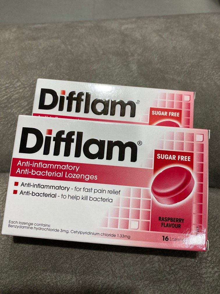 Difflam Lozenges - Rasberry, Health & Nutrition, Medical Supplies ...
