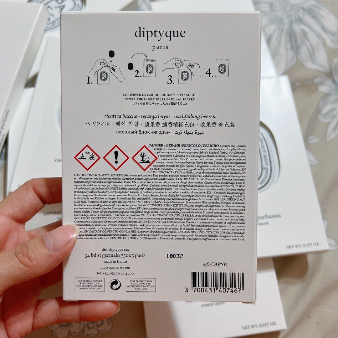 Diptyque Car Diffuser Insert Baies 2.1g, Furniture & Home Living, Home Fragrance on Carousell