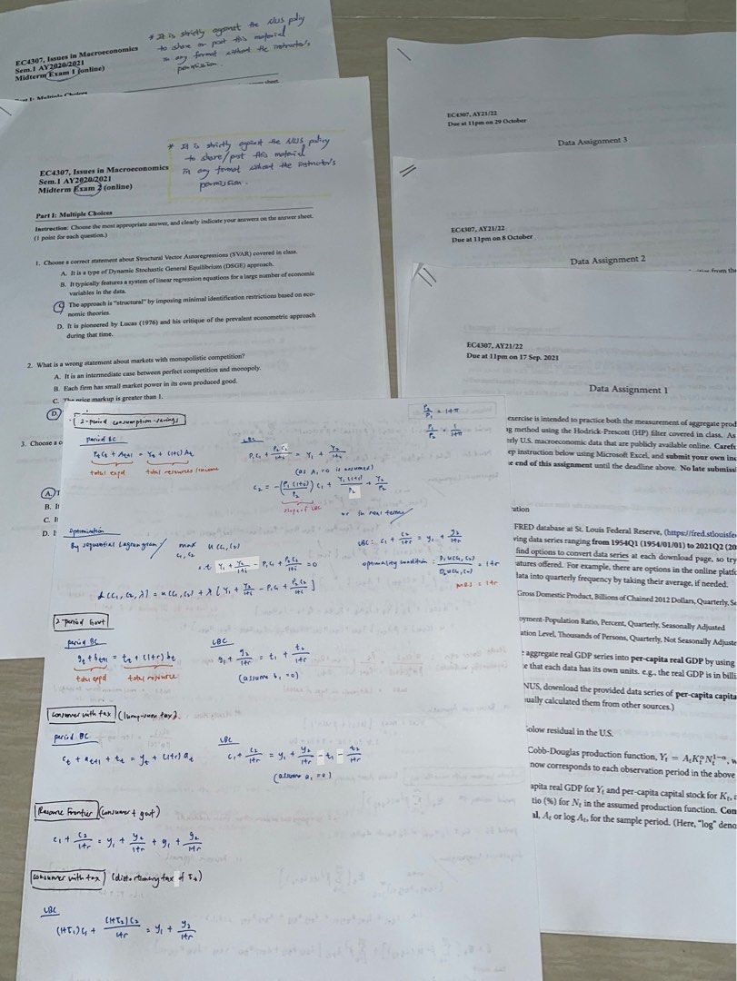 EC4307 Annotated Printed Notes, Hobbies & Toys, Books & Magazines ...