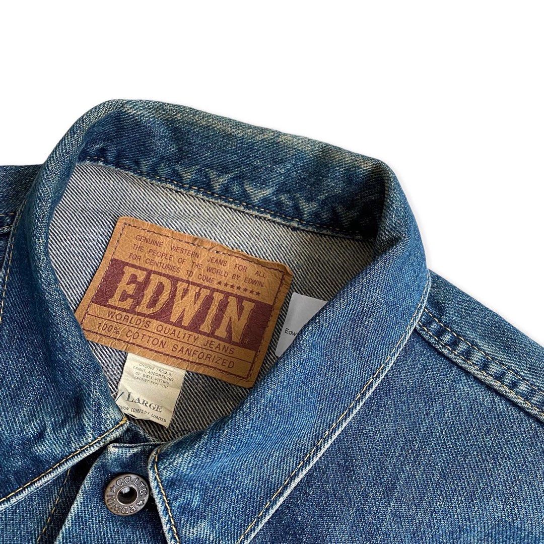 Edwin trucker denim jacket washed indigo jaket jeans, Fesyen Pria ...