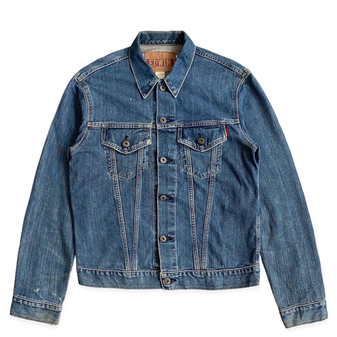 Edwin trucker denim jacket washed indigo jaket jeans, Fesyen Pria ...