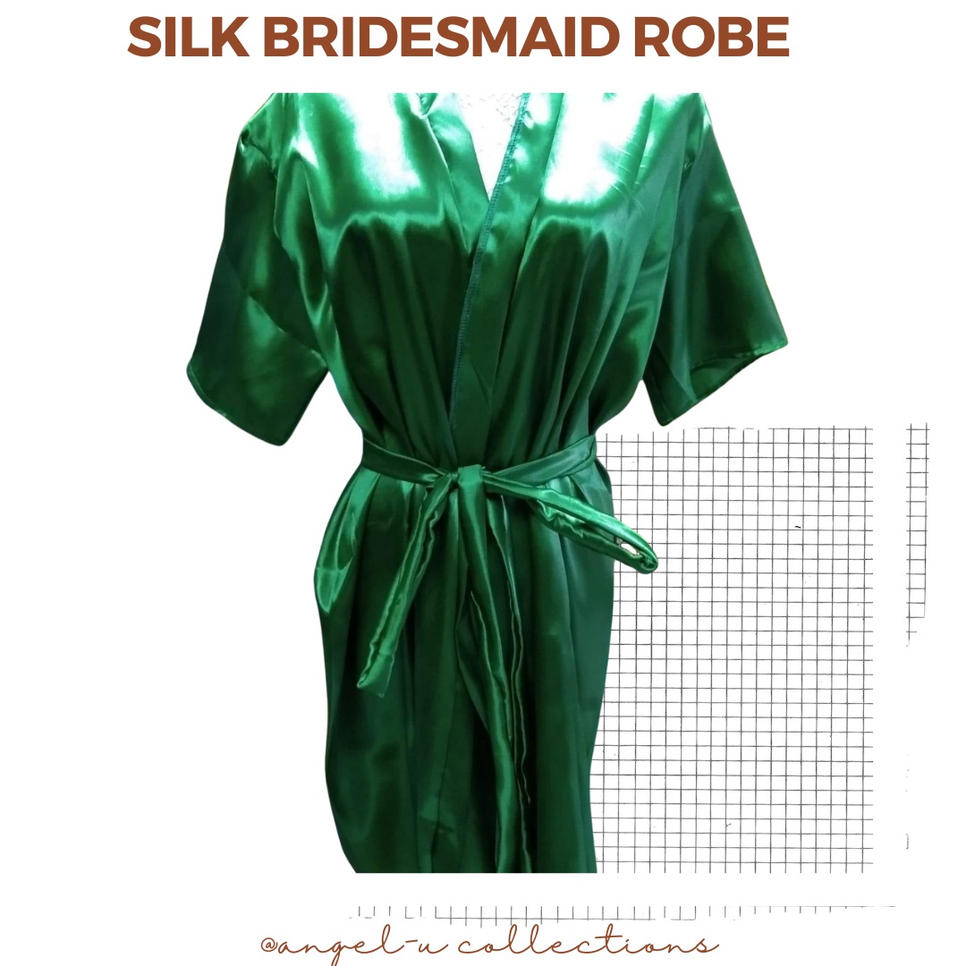 Emerald Green Silk Robe, Women's Fashion, Undergarments & Loungewear on ...