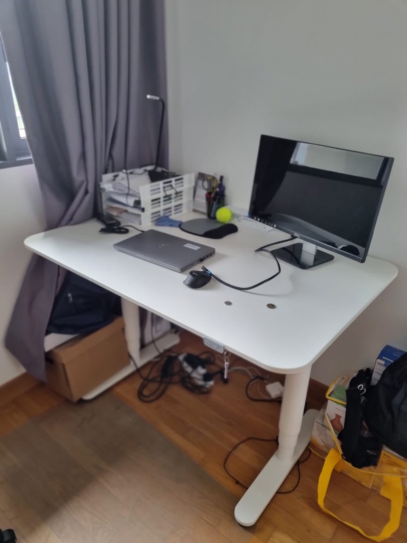 Ergo Ikea Bekant work Table (White), Furniture & Home Living, Furniture, Tables & Sets on Carousell