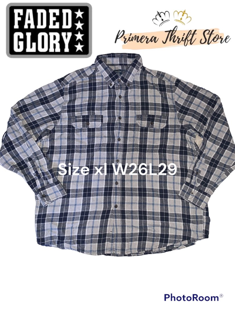 Faded Glory flannel, Men's Fashion, Tops & Sets, Formal Shirts on Carousell