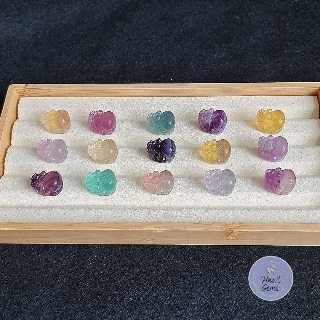 Fluorite Pixiu Charm with through holes, Women's Fashion, Jewelry ...