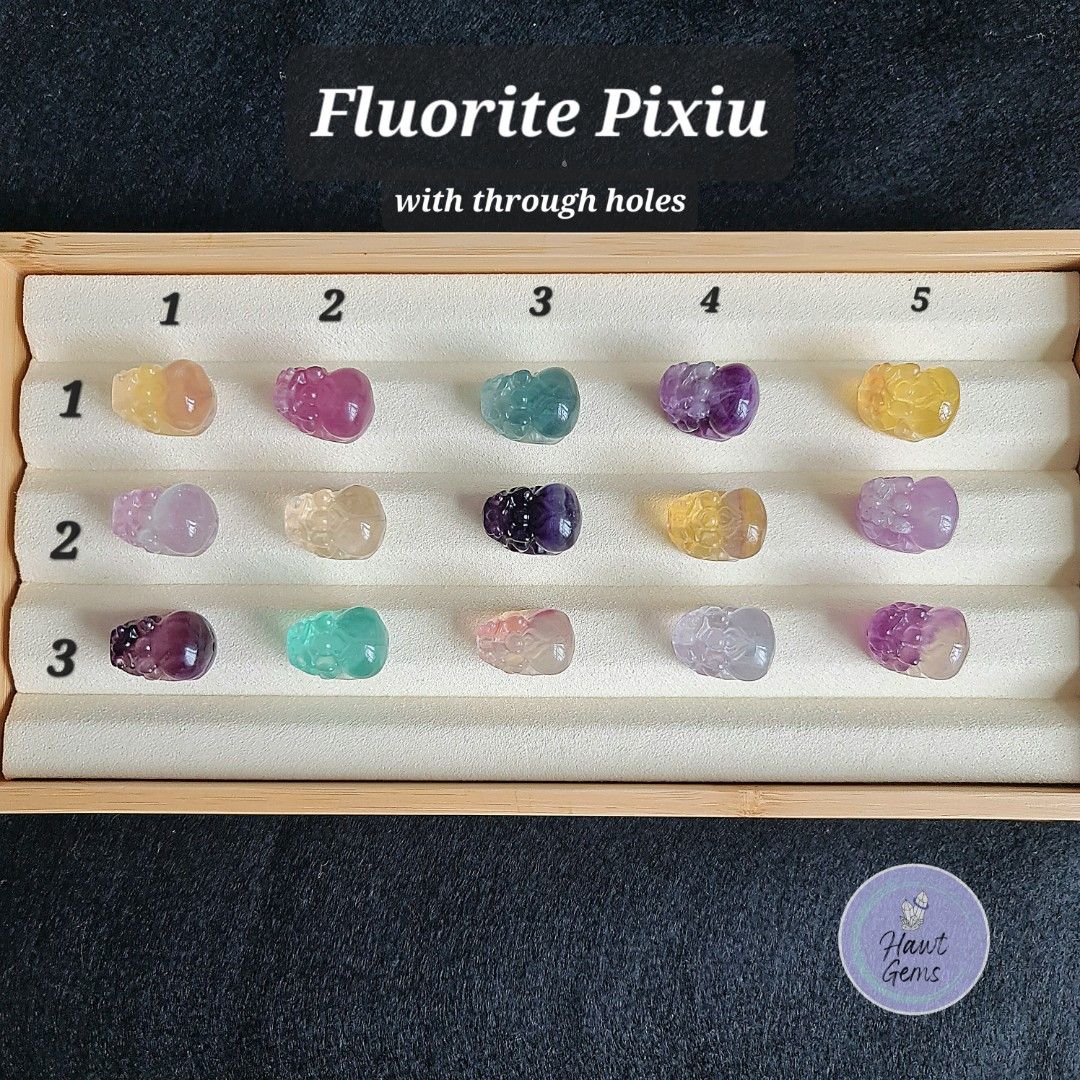 Fluorite Pixiu Charm with through holes, Women's Fashion, Jewelry ...