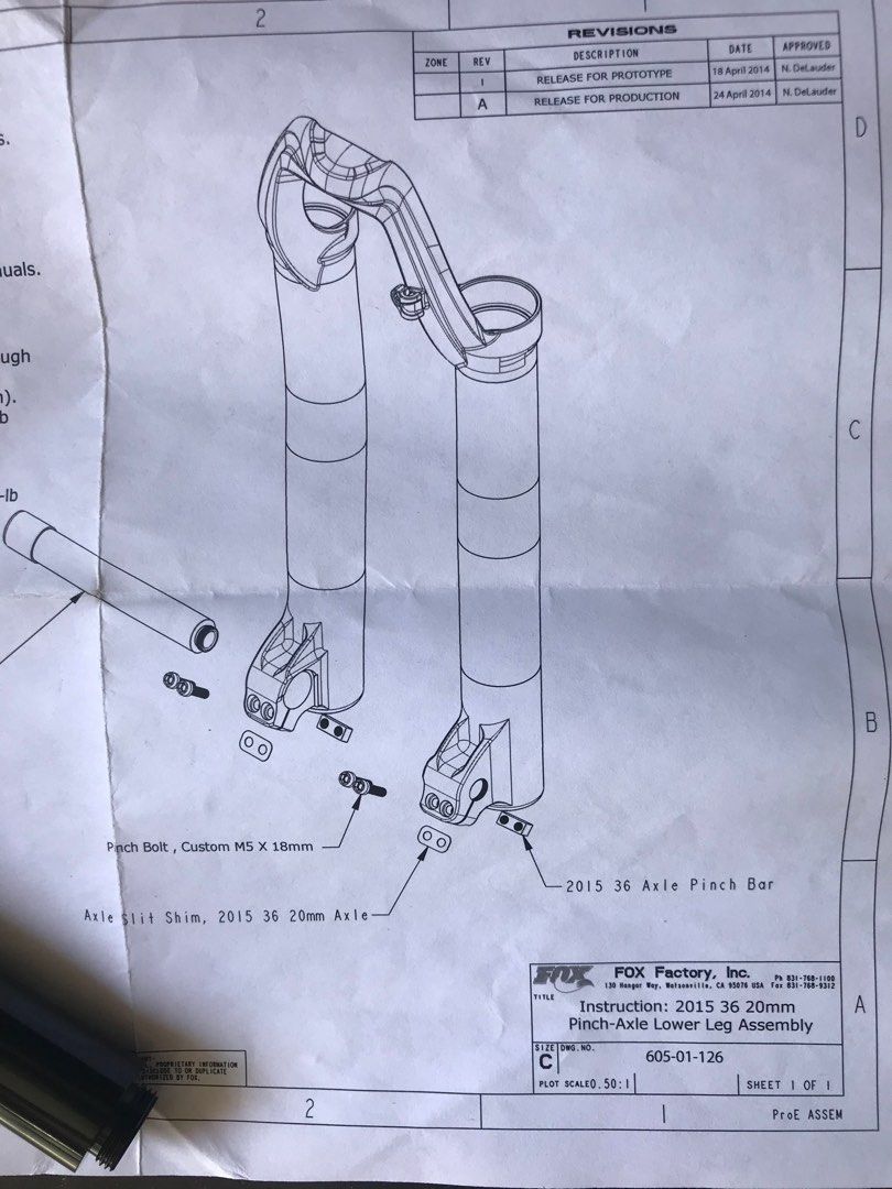 Fox 36 20mm fork pinch axle Mountain Bike MTB, Sports Equipment ...