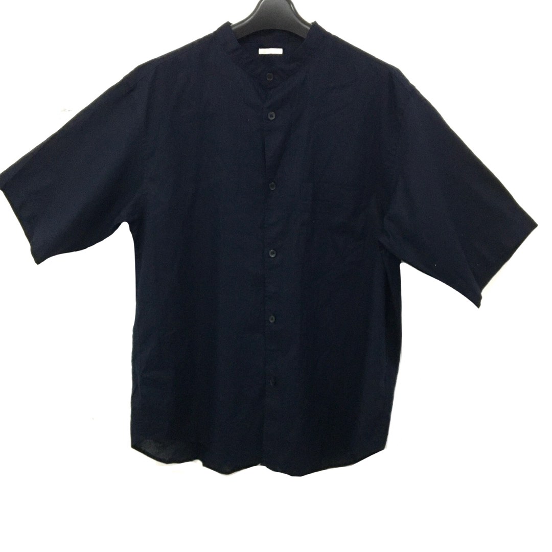 GU Mens By Uniqlo Linen Blend Dark Blue Loosefit Oversized Wide Sleeve ...