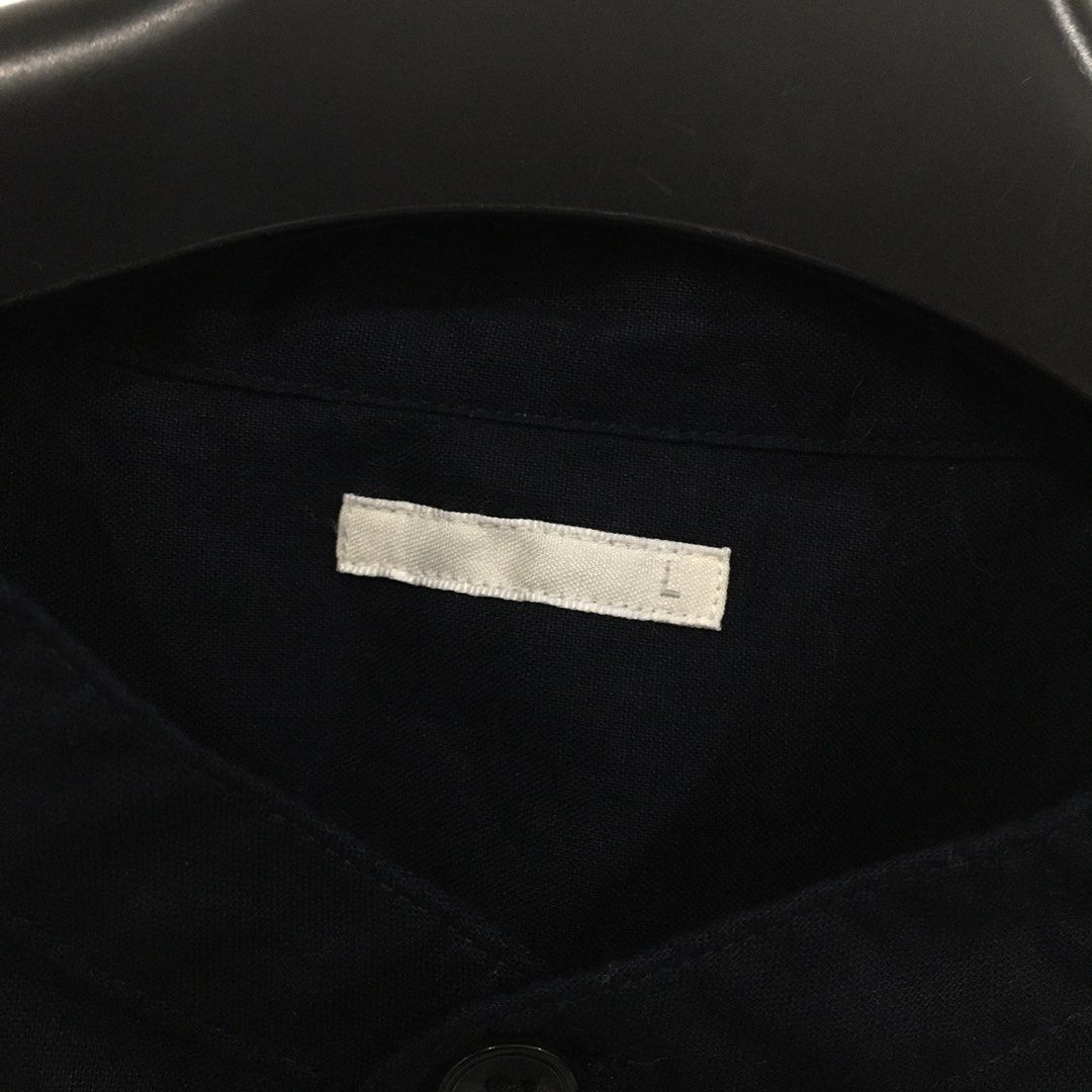 GU Mens By Uniqlo Linen Blend Dark Blue Loosefit Oversized Wide Sleeve ...