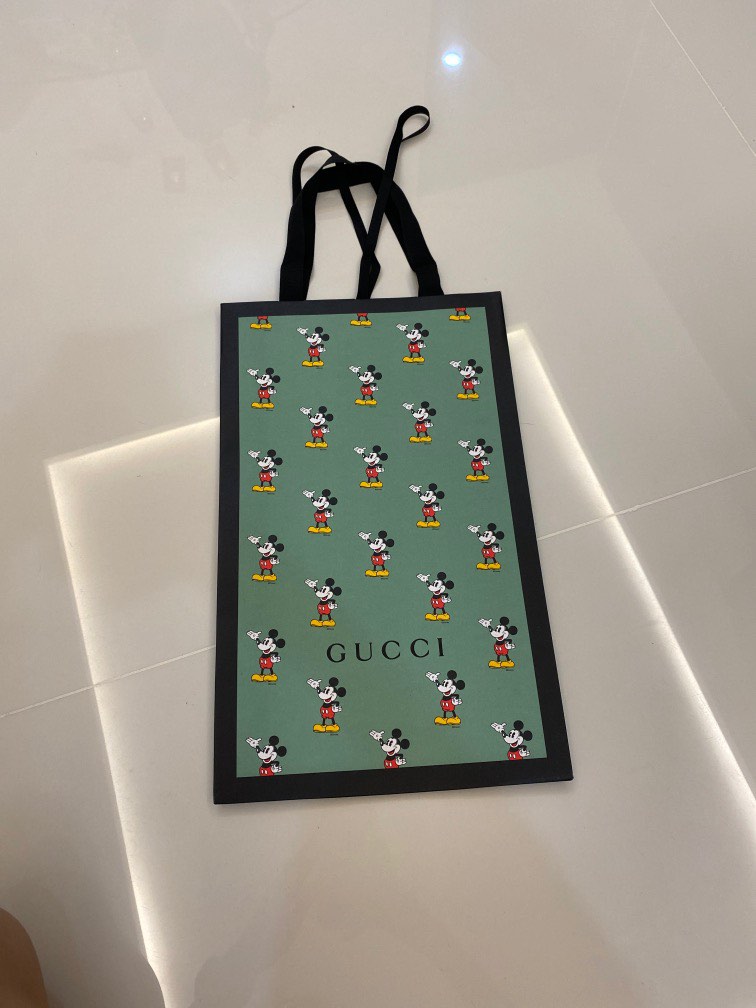 Gucci Mickey Mouse paperbag, Luxury, Accessories on Carousell