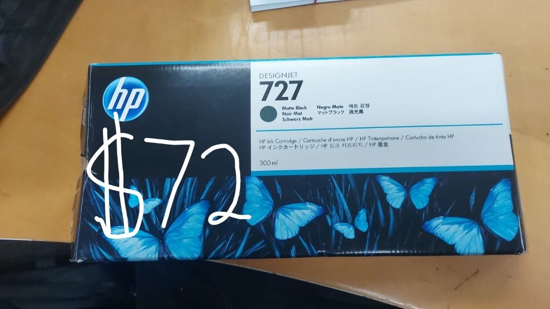 HP 727 300-ml Matte Black DesignJet Ink Cartridge, C1Q12A, Computers ...