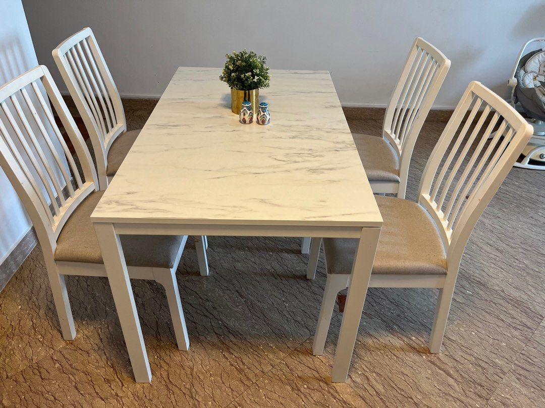 Ikea table and chair set, Furniture & Home Living, Furniture, Tables ...