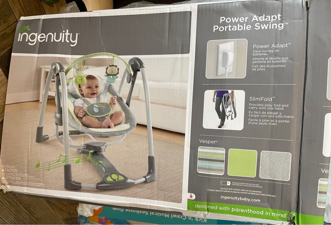 Ingenuity Power Adapt Portable Swing | Baby Swing Rocker, Babies & Kids ...