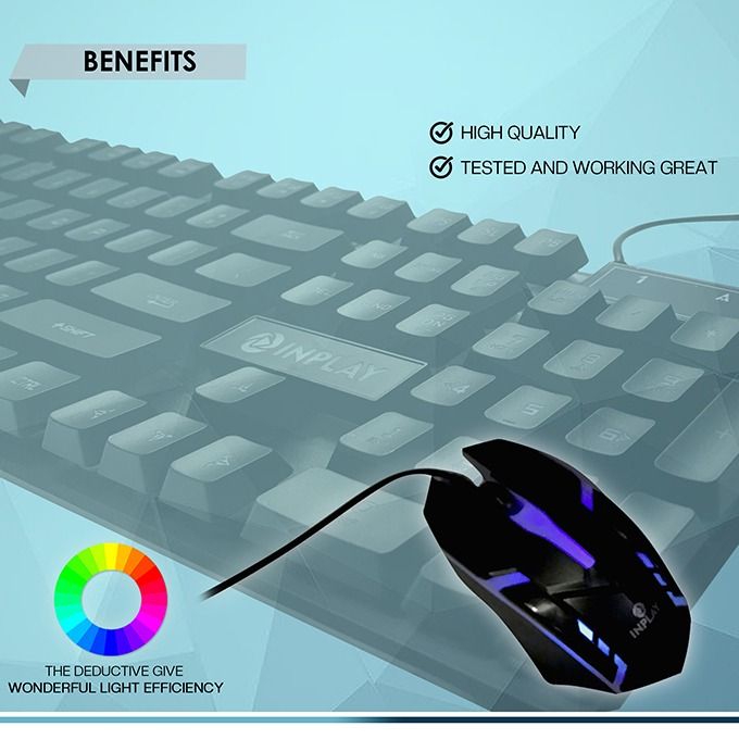 INPLAY STX360 RAINBOW/ RGB SUSPENDED BACKLIGHT GAME KEYBOARD AND MOUSE ...