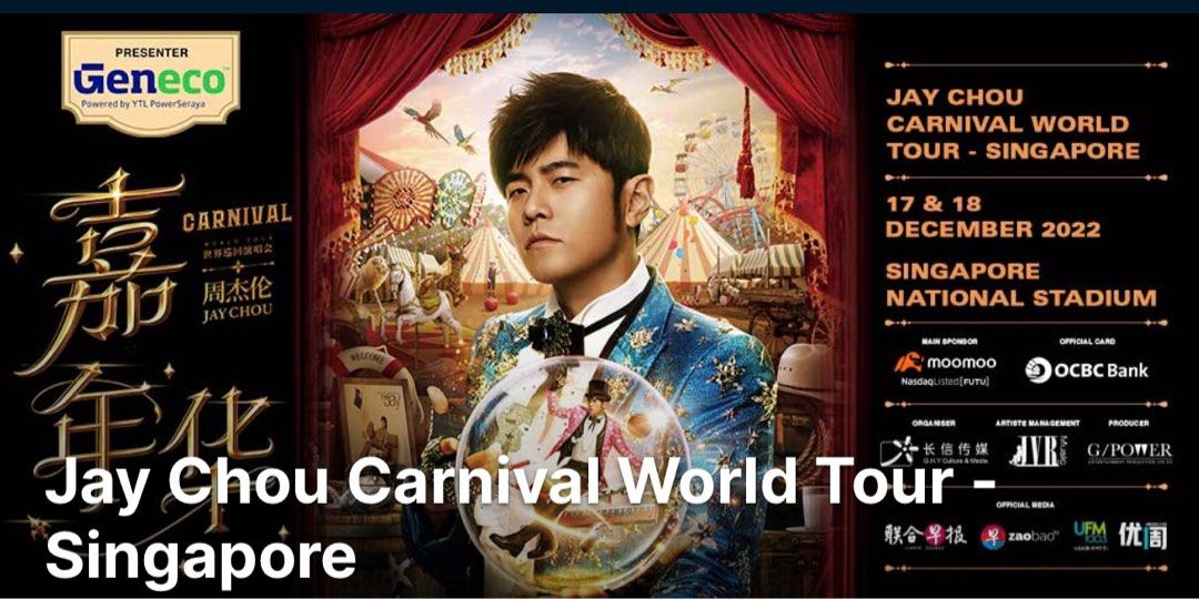 Jay Chou Concert 2022, Tickets & Vouchers, Event Tickets on Carousell