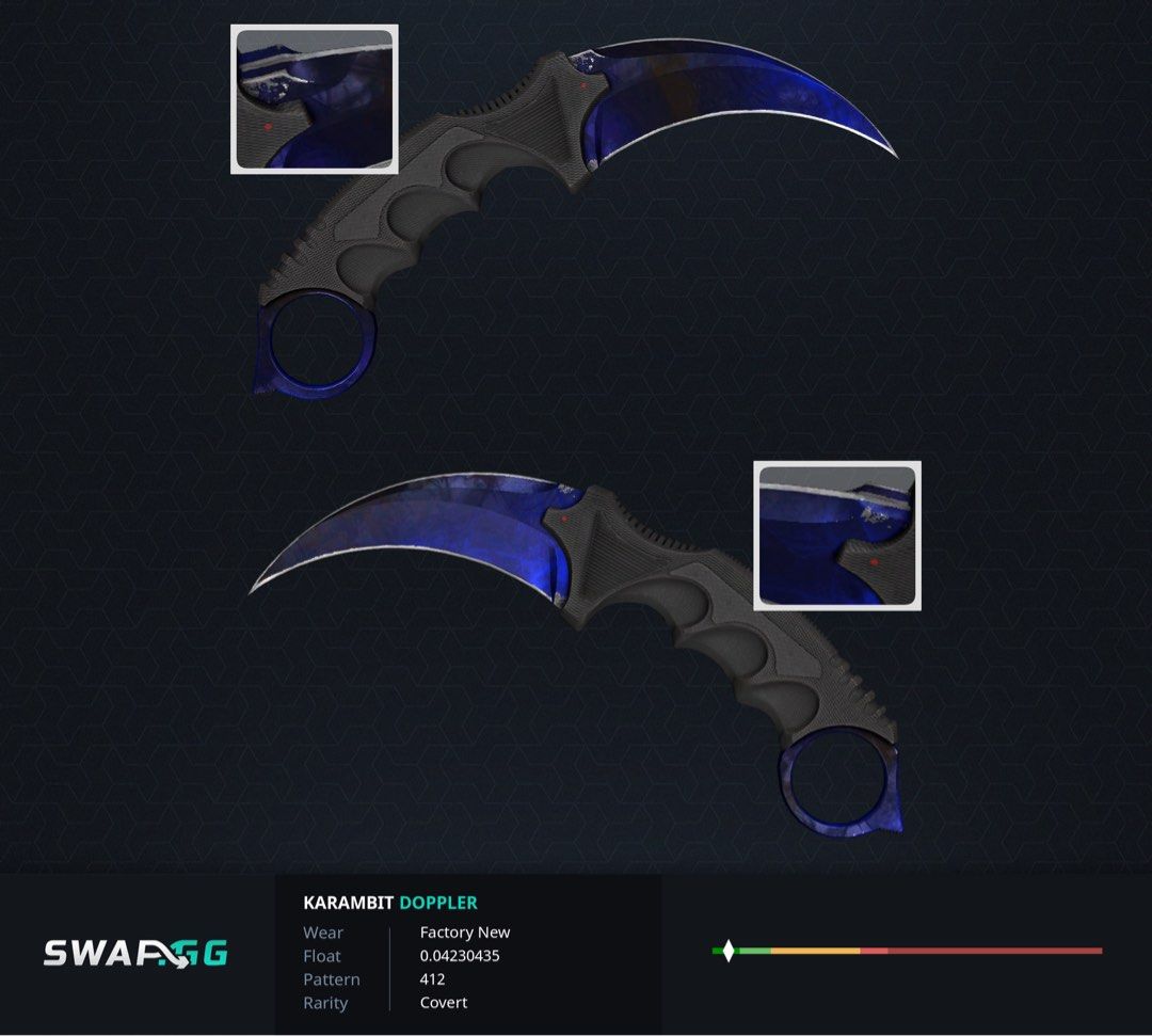 Karambit Doppler Phase 4 FN CSGO SKINS KNIFE, Video Gaming, Gaming ...