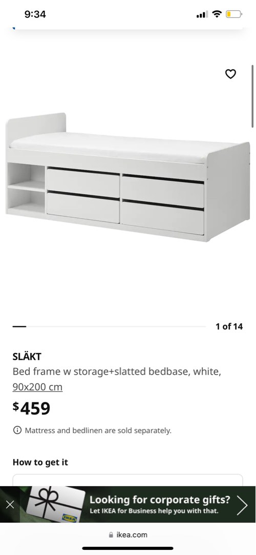 Less than 1 yr old SLAKT ikea bed, Furniture & Home Living, Furniture, Bed Frames & Mattresses ...