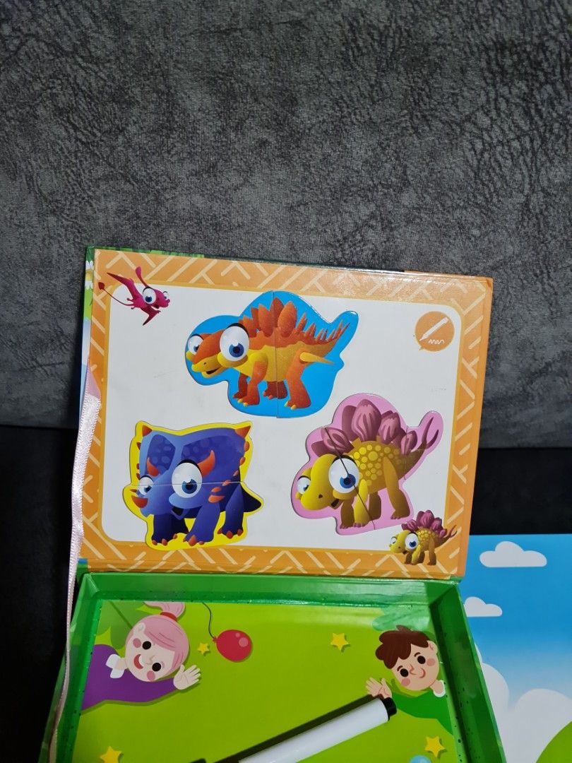 Magnetic dinosaur Jigsaw Puzzles with marker and whiteboard, Hobbies ...