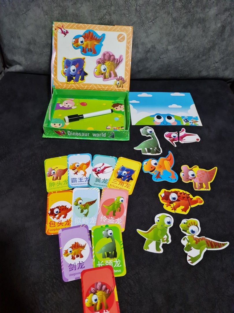 Magnetic dinosaur Jigsaw Puzzles with marker and whiteboard, Hobbies ...