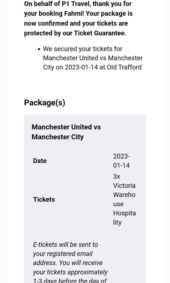 Manchester united match tickets, Tickets & Vouchers, Event Tickets on ...