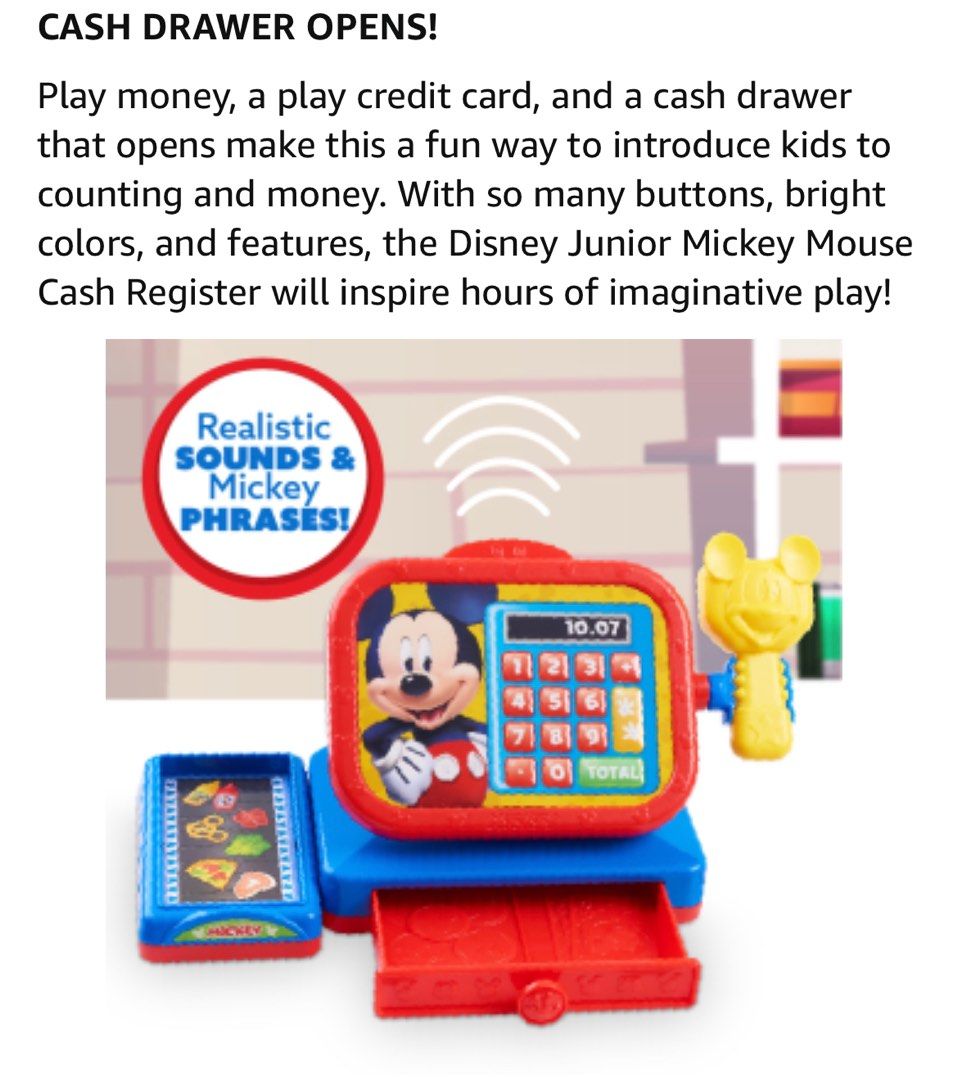 Mickey Mouse Deluxe Cash Register (Original), Hobbies & Toys, Toys ...