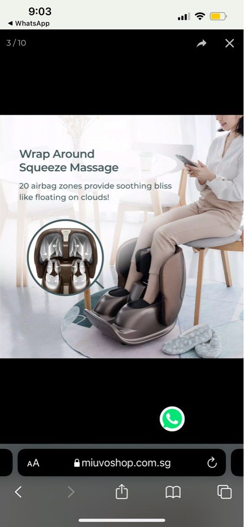 Miuvo Wonderlegs Foot Massager, Health & Nutrition, Massage Devices on ...