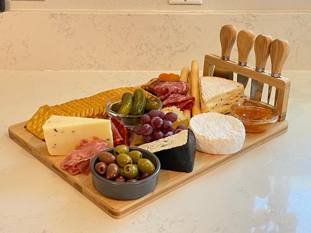 Modern Large Cheese Board with Knives Set, Furniture & Home Living ...