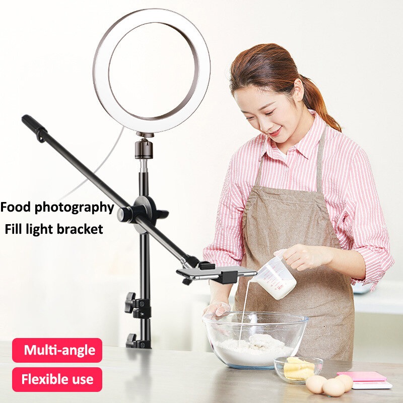 Multifunction Tripod Stand with ring light. Two camera at once - No ...