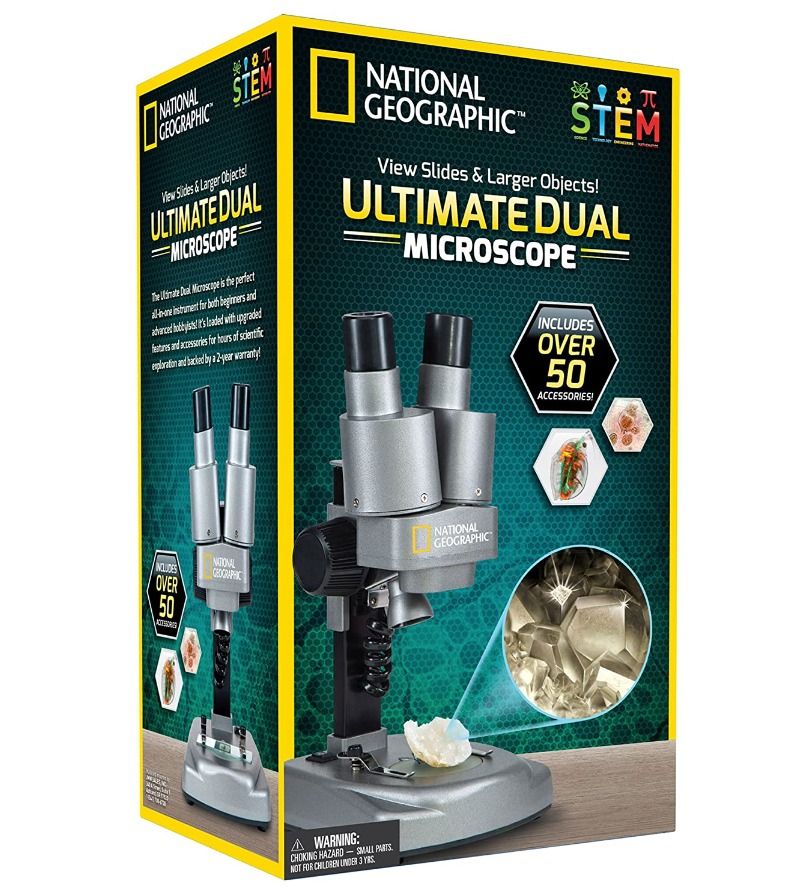 NATIONAL GEOGRAPHIC Dual LED Student Microscope, Commercial ...