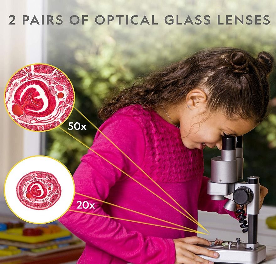 NATIONAL GEOGRAPHIC Dual LED Student Microscope, Commercial ...