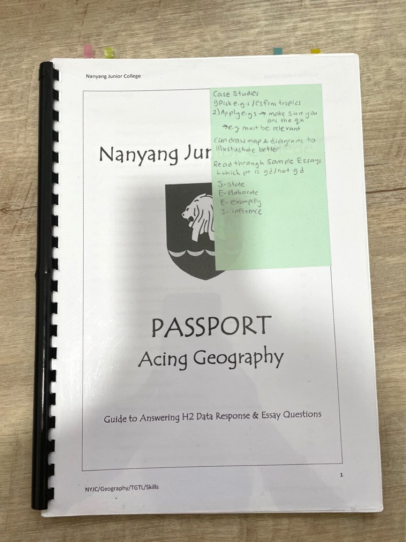 Nyjc H2 Geography Passport Notes, Hobbies & Toys, Books & Magazines ...