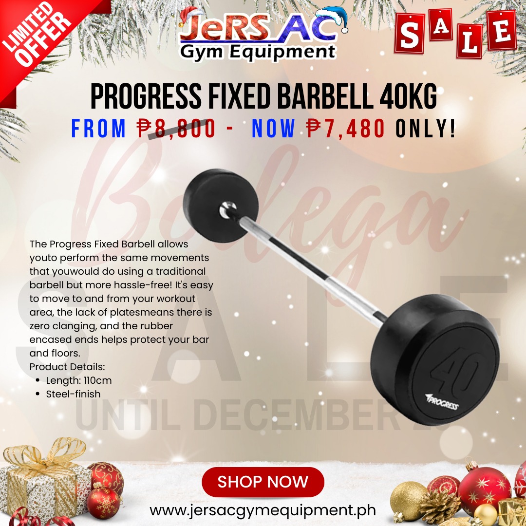 Progress Fixed Barbell 40kg, Sports Equipment, Exercise & Fitness ...