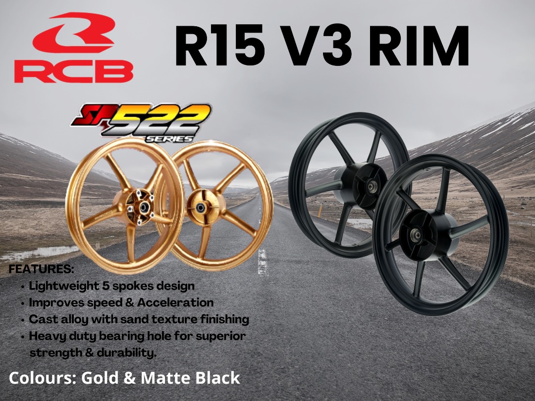 RCB SP522 RIM-YAMAHA R15 V3/MT15, Motorcycles, Motorcycle Accessories ...