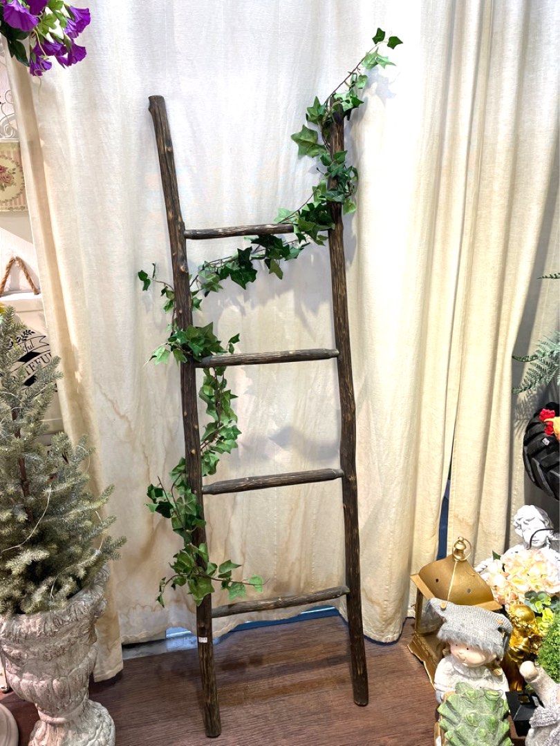 Real wood 4 tier ladder hanger, Furniture & Home Living, Home Decor ...