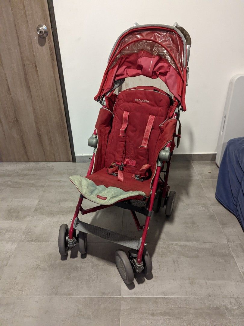 Red Maclaren Stroller, Babies & Kids, Going Out, Strollers on Carousell