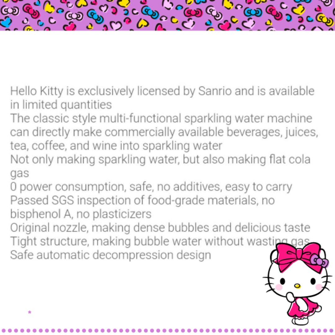 Sanrio Hello Kitty Sparkling Water Machine, TV & Home Appliances ...