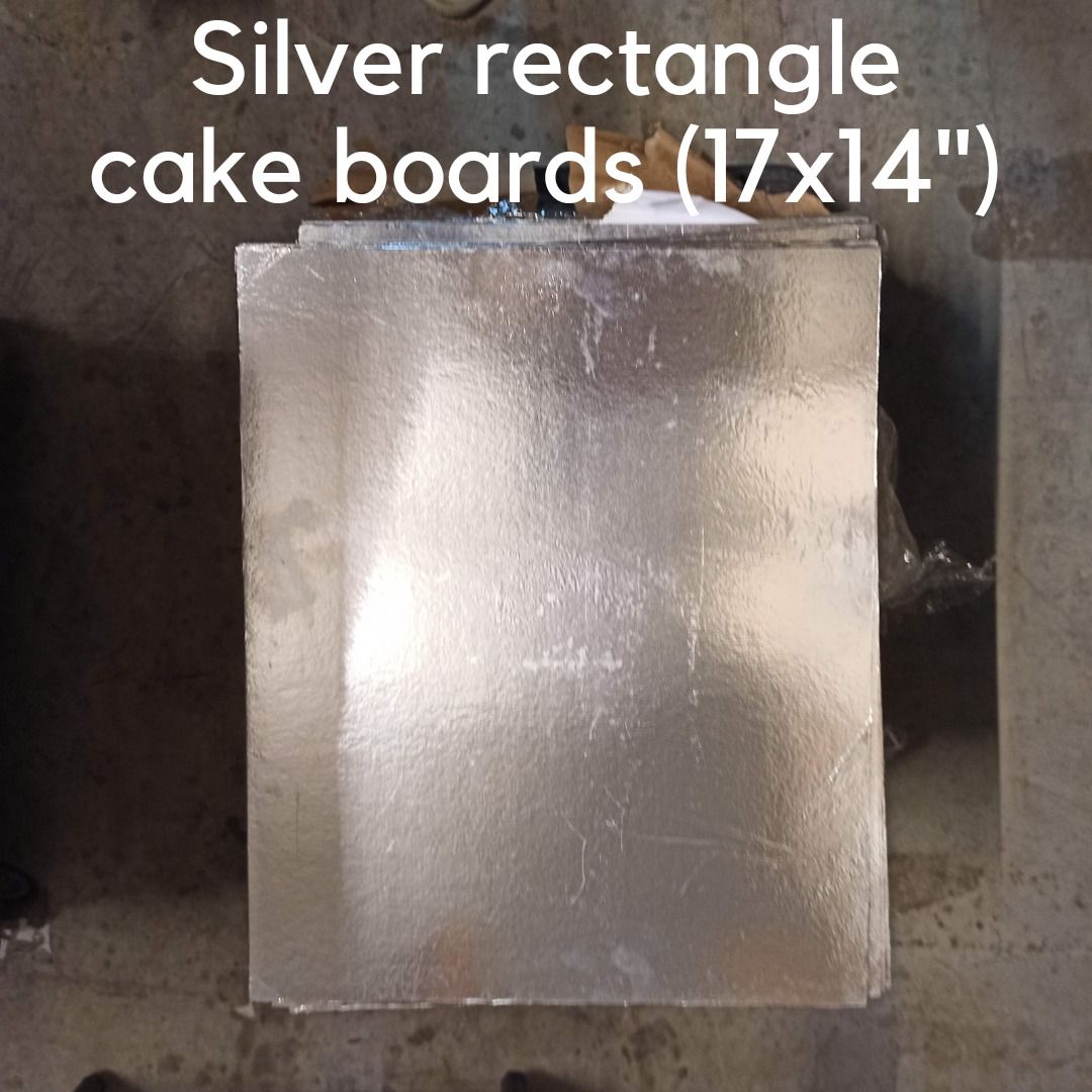 Silver Rectangle Cake Boards, Furniture & Home Living, Kitchenware ...