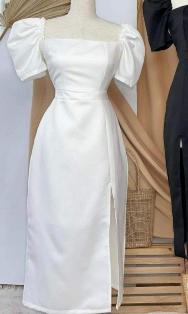 Simple White Modern Filipiniana Dress For Rent, Women's Fashion ...